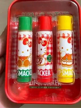 Hello Kitty | Toys | Hello Kitty Lip Balm Set With Red Green Yellow ...
